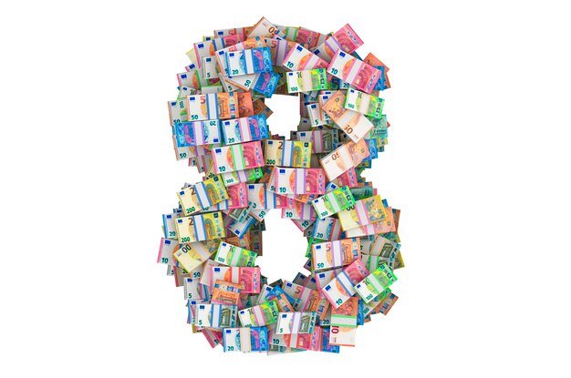 Premium Photo | Number 8 from euro packs 3D rendering Premium Photo | Number 8 from euro packs 3D rendering