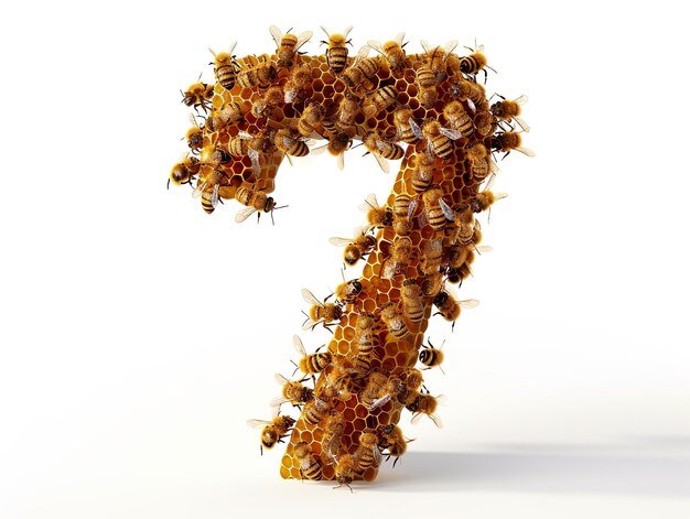 Premium Photo | Number seven made of honey comb Premium Photo | Number seven made of honey comb