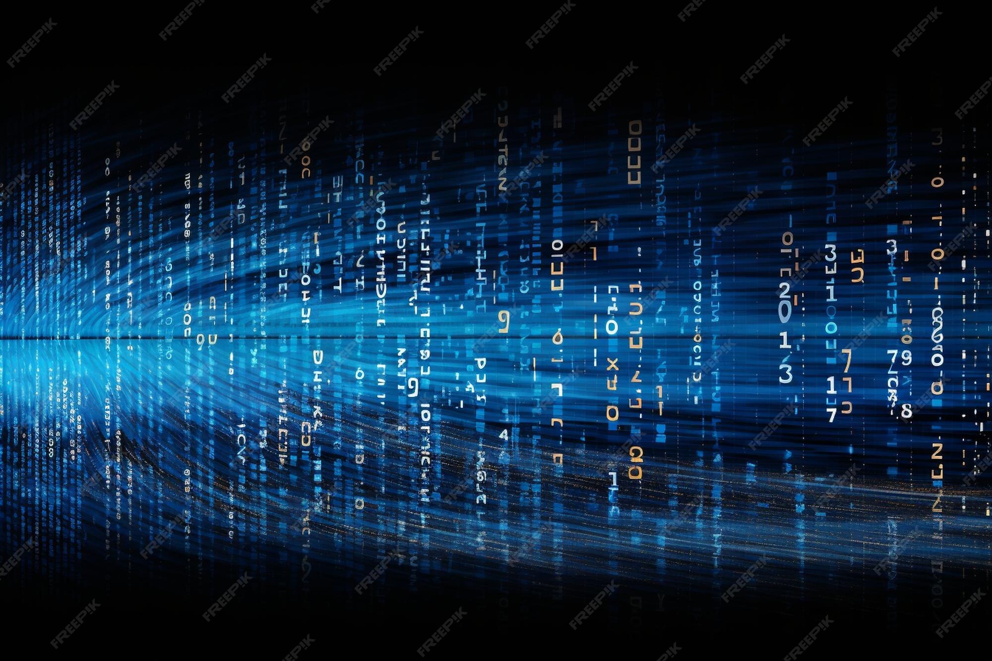 Numbers On The Screen Digital Stream Of Binary Code Binary Code Matrix