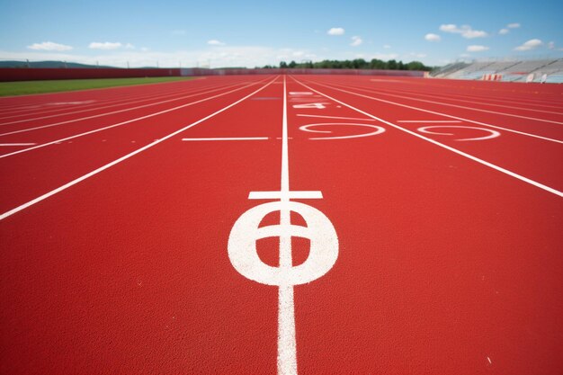 Premium Photo | Numbers starting point on red running track direct ... Premium Photo | Numbers starting point on red running track direct ...