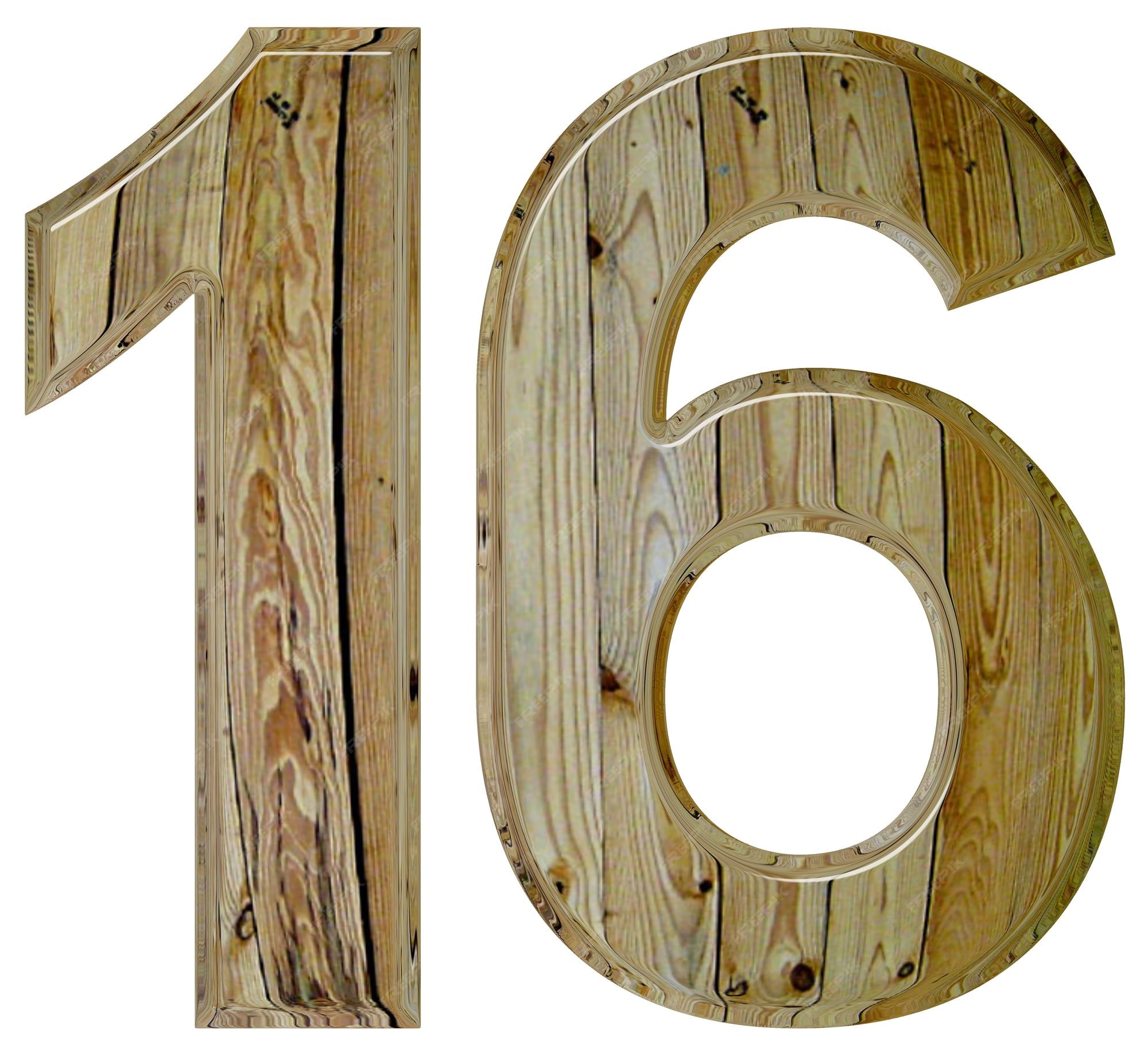 Premium Photo | Numeral 16 sixteen isolated on white background 3d render Premium Photo | Numeral 16 sixteen isolated on white background 3d render