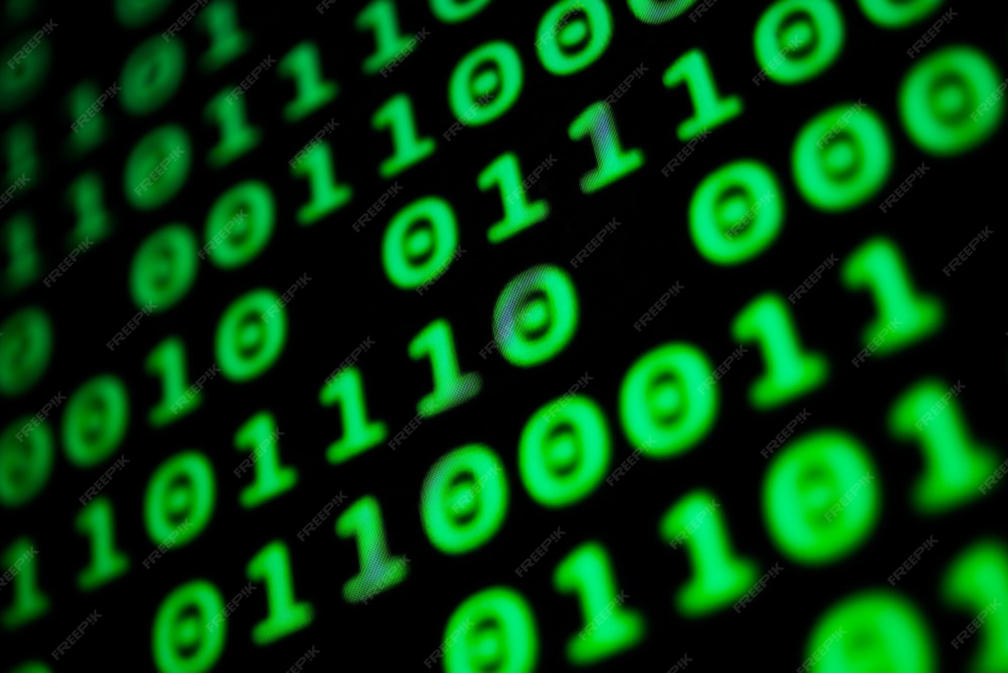 Premium Photo | Numerical continuous code in green color abstract web data in binary code