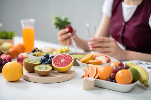 Dieta guida nutrizionista con tabella colorata di cibi sani ia ... Dieta guida nutrizionista con tabella colorata di cibi sani ia ...