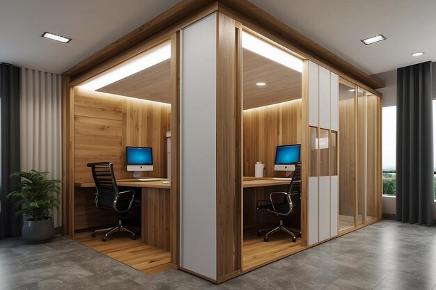 Office cabin premium look front | Premium AI-generated image Office cabin premium look front | Premium AI-generated image