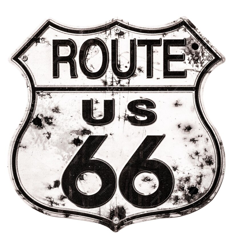 Premium Photo | An old black and white us 66 sign against a white ... Premium Photo | An old black and white us 66 sign against a white ...