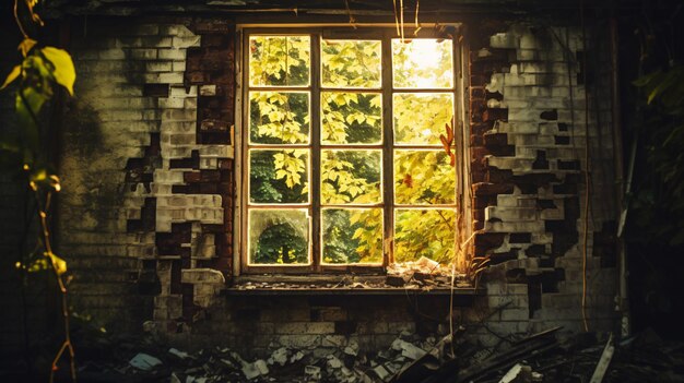 Premium AI Image | Old broken window on an abandoned old building Premium AI Image | Old broken window on an abandoned old building