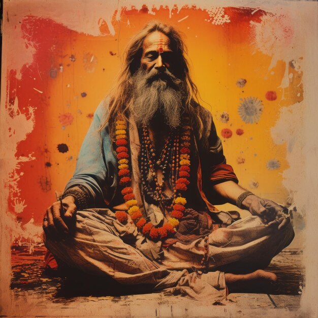 Premium Photo | Old Man With Beard Abstract Indian Religious Symbolism ... Premium Photo | Old Man With Beard Abstract Indian Religious Symbolism ...