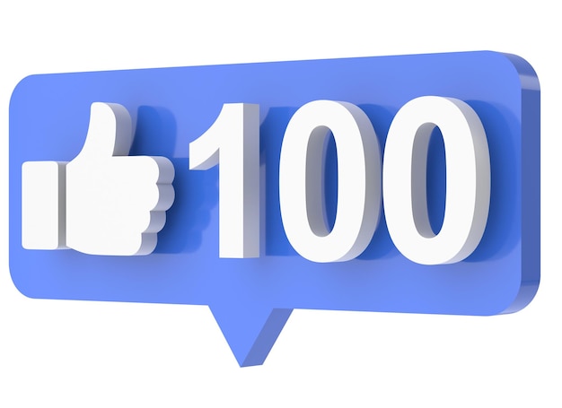 Premium Photo | One hundred likes 100 likes like icon 3d illustration Premium Photo | One hundred likes 100 likes like icon 3d illustration