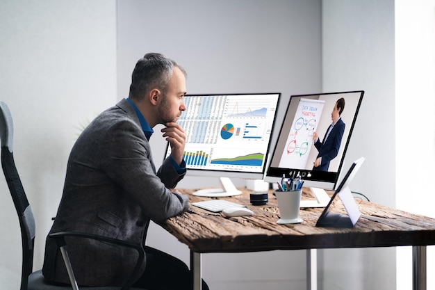 Premium Photo | Online virtual lecture webinar Premium Photo | Online virtual lecture webinar