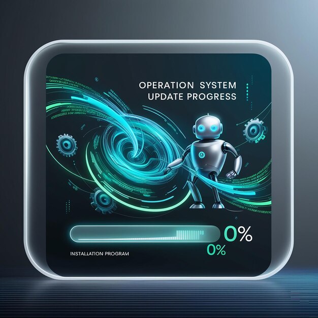 Operation System Update Progress Data Synchronize Process And Installation Program Web Landing