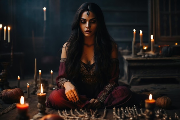 Premium AI Image | Oracle woman practices ancient mysticism delving ... Premium AI Image | Oracle woman practices ancient mysticism delving ...