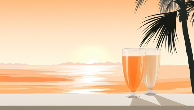 Premium Photo Orange Cocktails In Glasses Tropical Summer Beach