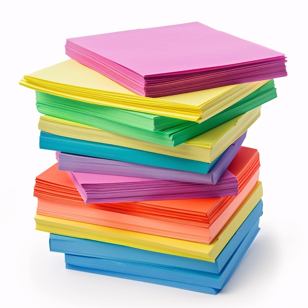 Organized Stack of Vibrant Sticky Notes on White Background | Premium ... Organized Stack of Vibrant Sticky Notes on White Background | Premium ...