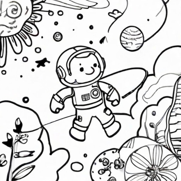 Outer space line art white background | Premium AI-generated image Outer space line art white background | Premium AI-generated image