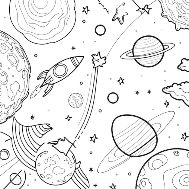 Outer space line white background | Premium AI-generated image Outer space line white background | Premium AI-generated image
