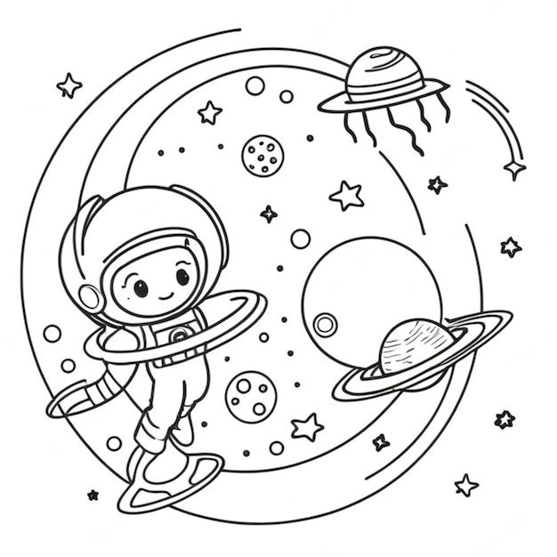 Outer space line white background | Premium AI-generated image Outer space line white background | Premium AI-generated image