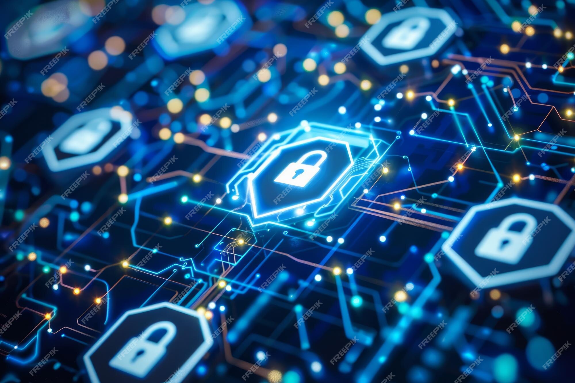 Premium Photo A Padlock Icon Symbolizing Network Security On A
