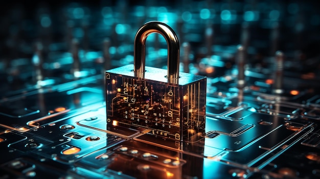 Premium AI Image | Padlock Symbol Digital Cybersecurity Concept Premium AI Image | Padlock Symbol Digital Cybersecurity Concept