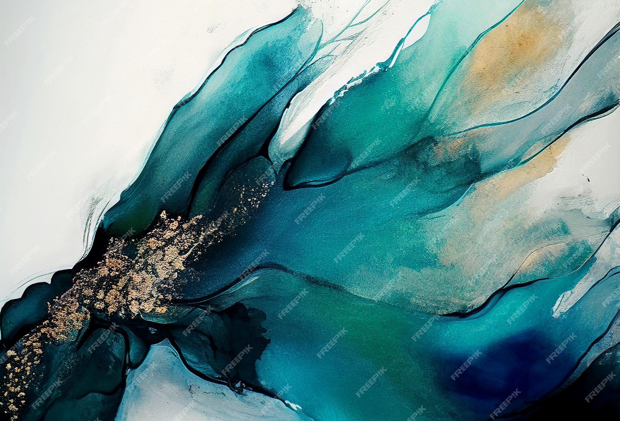 Premium Photo | A painting of a blue and green abstract painting. Premium Photo | A painting of a blue and green abstract painting.