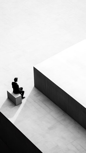 줄 한가운데에 앉아 있는 두 사람의 그림 Generative Ai 프리미엄 사진