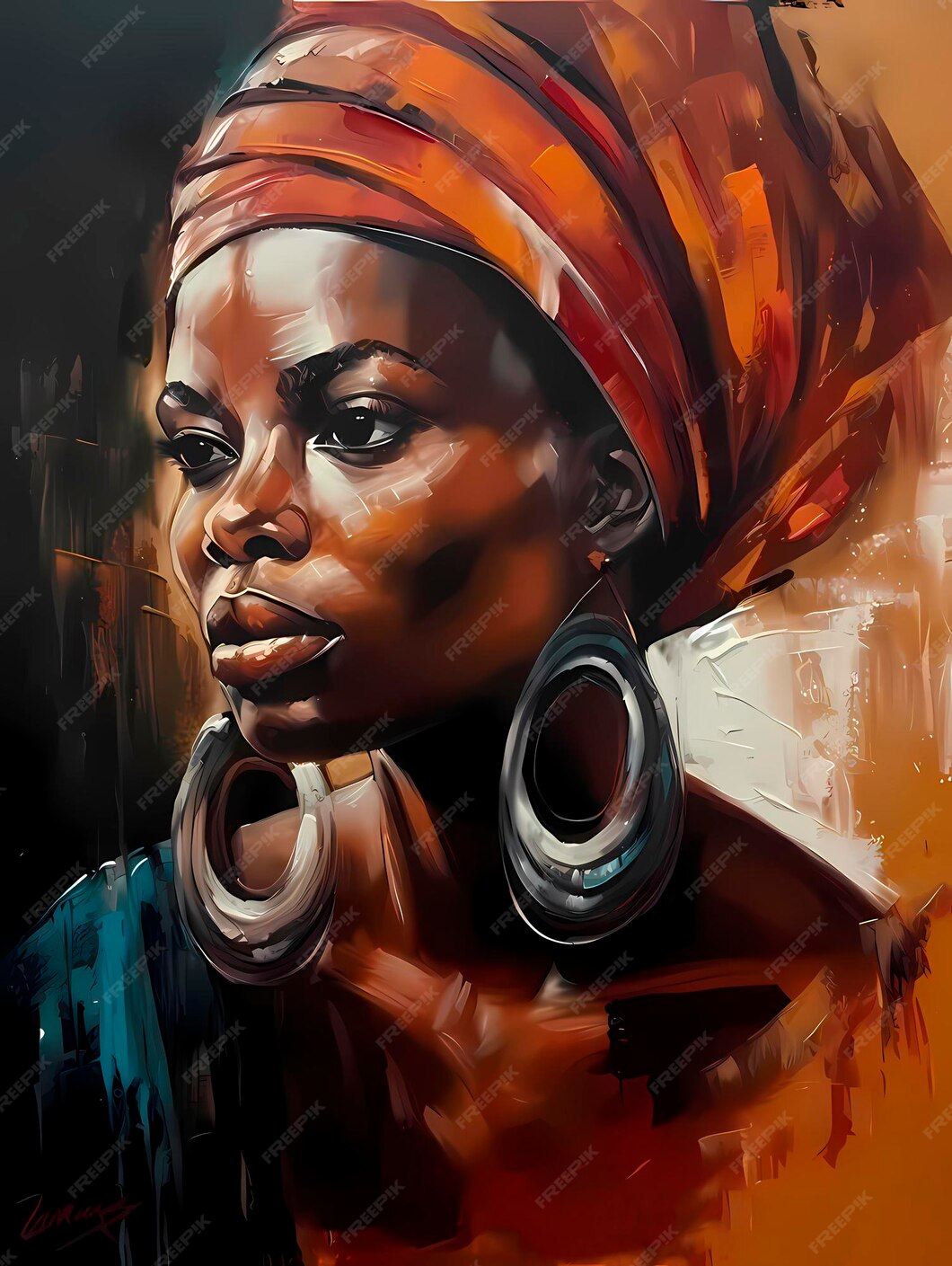 Premium Photo | A painting of a woman wearing a turban an acrylic ... Premium Photo | A painting of a woman wearing a turban an acrylic ...