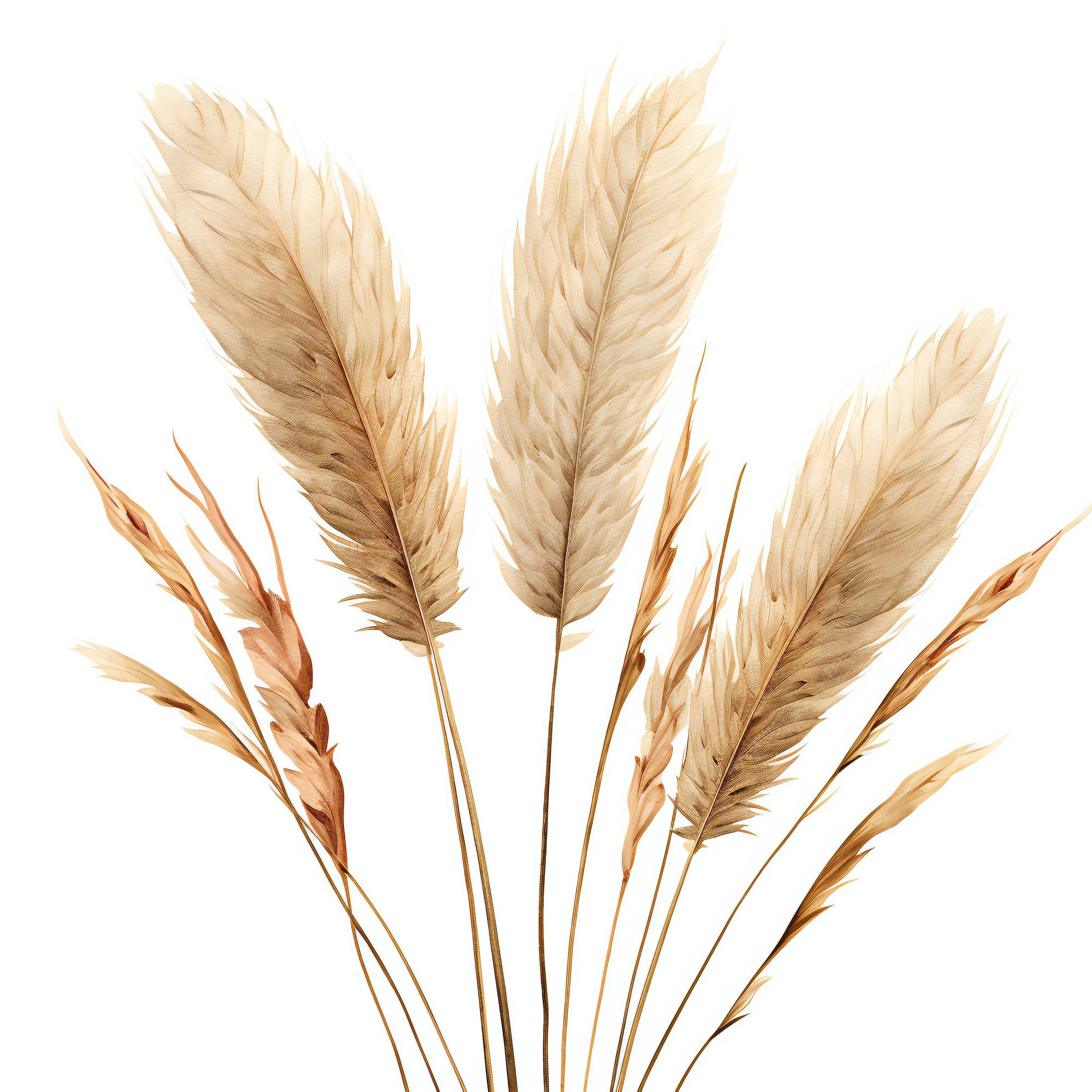 Premium Ai Image Pampass Grass In White Background Clipart Graphic Illustration