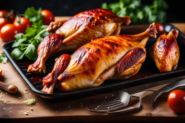 Premium AI Image | A pan of chicken breast with spoons and spoons. Premium AI Image | A pan of chicken breast with spoons and spoons.