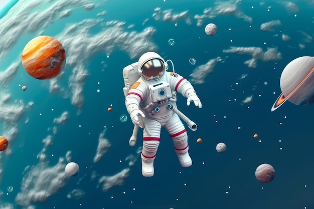 Premium AI Image | Paper art style Astronaut floating in the space ... Premium AI Image | Paper art style Astronaut floating in the space ...