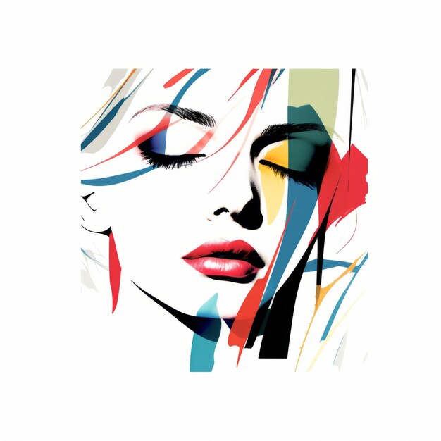 Premium Photo Parallel Vector Abstract Woman Face Graphic Abstraction