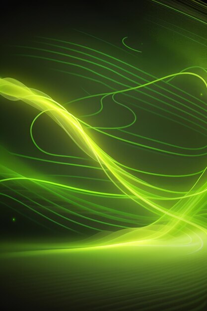 Premium AI Image | Particle Green Wave Dynamic Like Abstract Premium AI Image | Particle Green Wave Dynamic Like Abstract