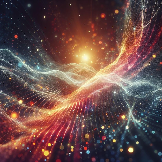 Premium Photo | Particle wave and light abstract background Premium Photo | Particle wave and light abstract background