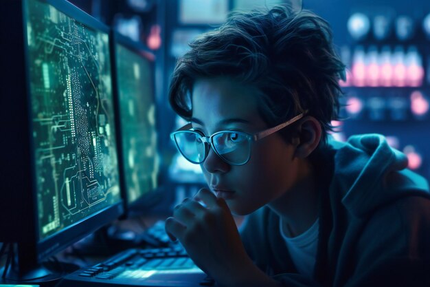 Premium Photo | A passionate young programmer delving into the depths ... Premium Photo | A passionate young programmer delving into the depths ...