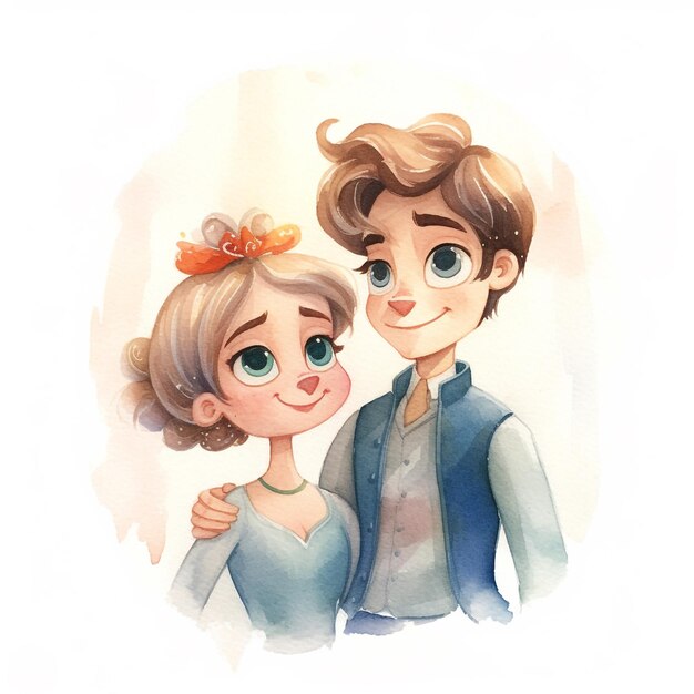 Premium AI Image | Pastel watercolor cartoon Premium AI Image | Pastel watercolor cartoon