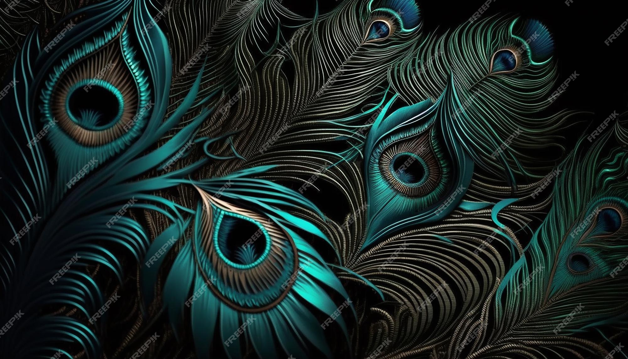 Premium Photo Peacock Feather Background Generative Ai