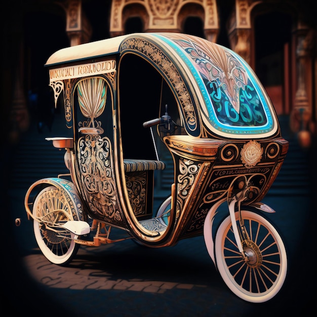 Premium AI Image | pedicab concept generative AI Premium AI Image | pedicab concept generative AI