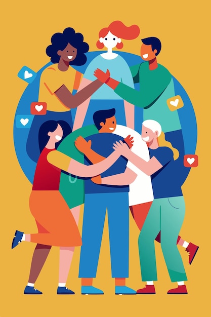 Premium Photo | People Connecting Through Hugging Premium Photo | People Connecting Through Hugging