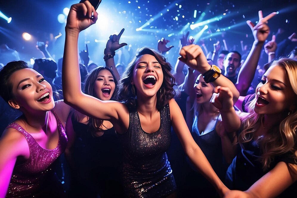 People Having Fun At Night Club Premium Ai Generated Image