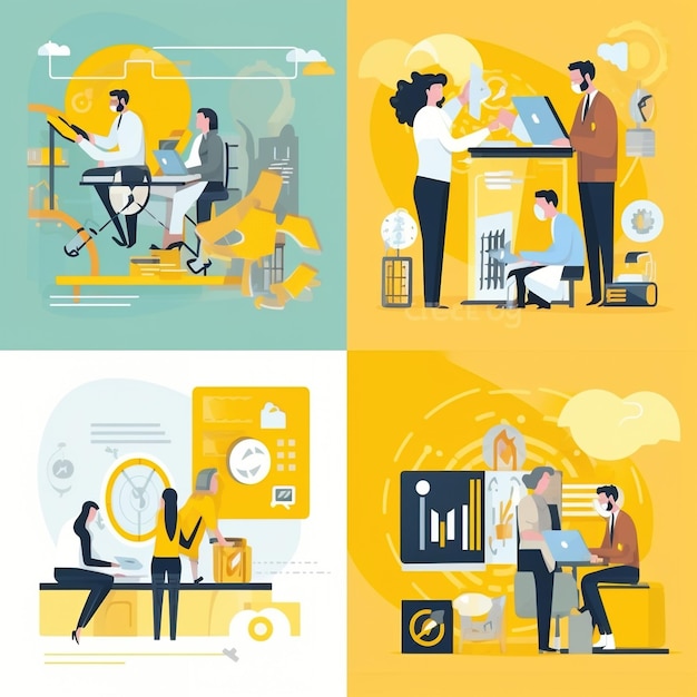 Premium Photo | People working in different office environments Premium Photo | People working in different office environments