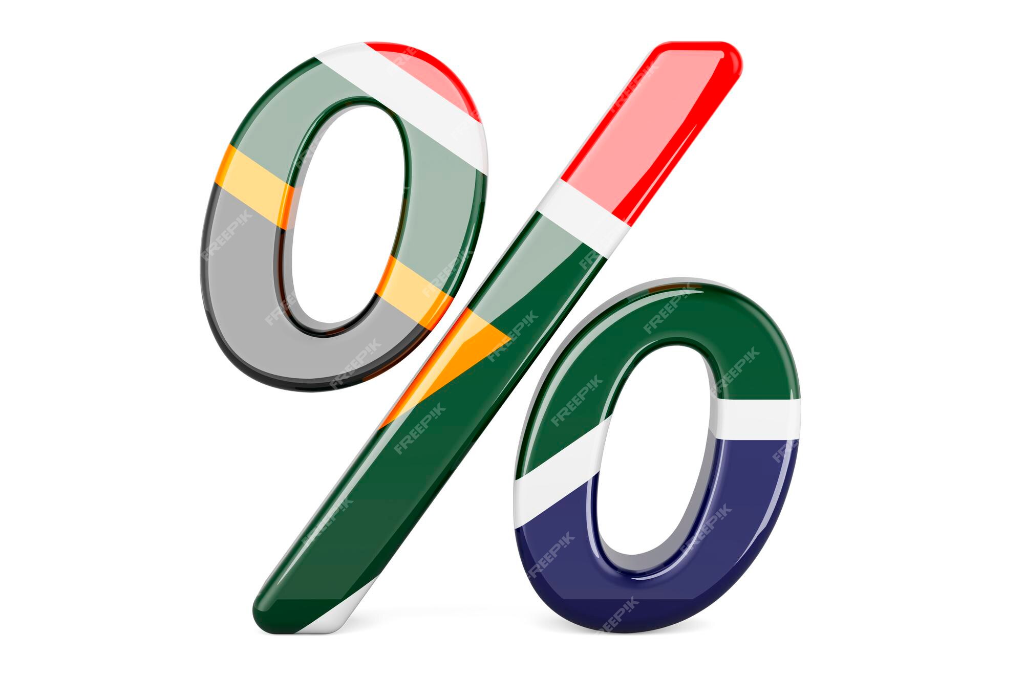 Premium Photo Percent With South African Flag 3d Rendering