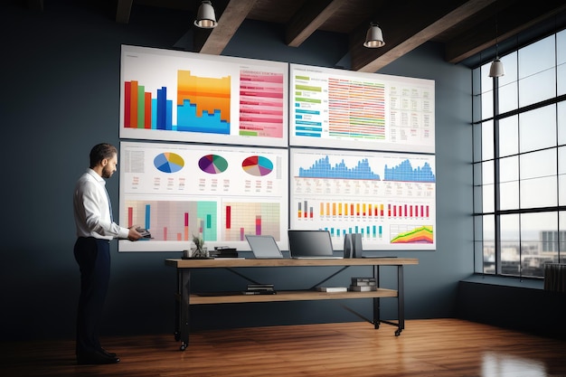 Premium AI Image | Person presenting and evaluating data chart Premium AI Image | Person presenting and evaluating data chart