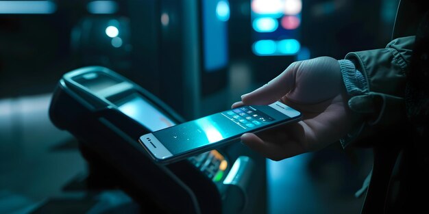Premium Photo | Person using contactless payment with smartphone at ... Premium Photo | Person using contactless payment with smartphone at ...
