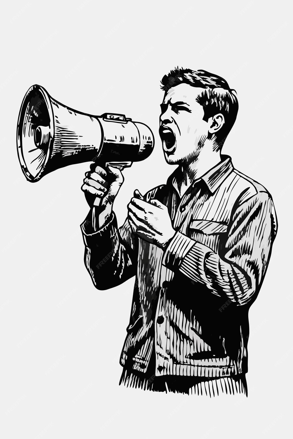 Person with Megaphone in Dynamic Illustration | Premium AI-generated image Person with Megaphone in Dynamic Illustration | Premium AI-generated image