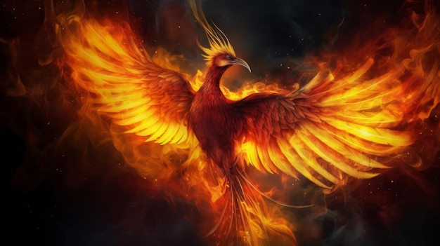 Premium AI Image | Phoenix rising from flames Generative AI Premium AI Image | Phoenix rising from flames Generative AI