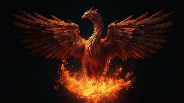 Premium AI Image | Phoenix rising from flames Generative AI Premium AI Image | Phoenix rising from flames Generative AI