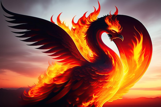 Premium AI Image | Phoenix rising from flames Premium AI Image | Phoenix rising from flames