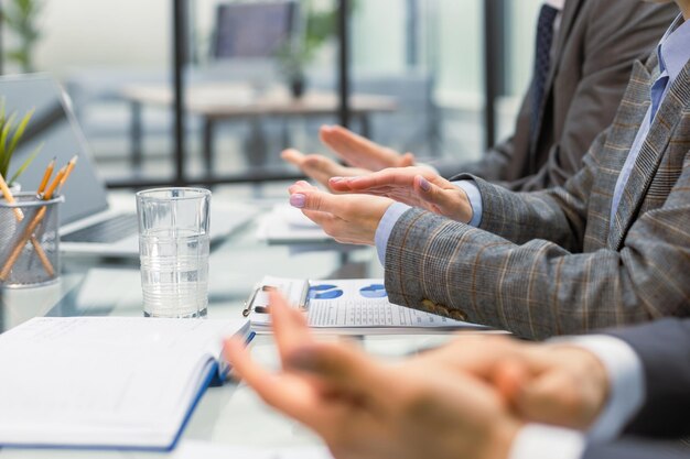 Premium Photo | Photo of business people applauding at conference Premium Photo | Photo of business people applauding at conference