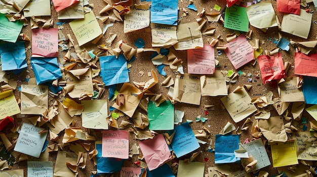 A photo of a corkboard with pinned notes | Premium AI-generated image A photo of a corkboard with pinned notes | Premium AI-generated image