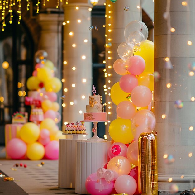 Photo general long shot Organic balloon installation of round latex ... Photo general long shot Organic balloon installation of round latex ...