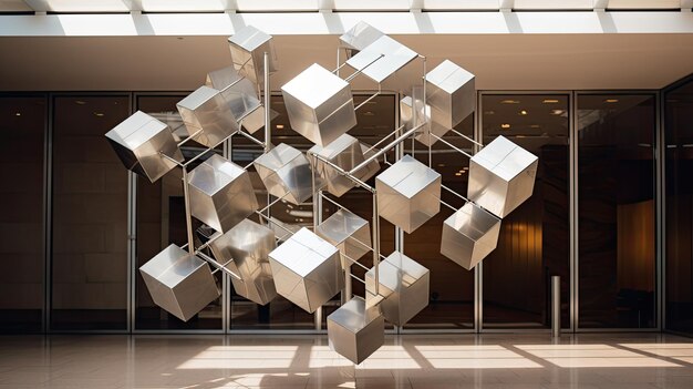 Premium Ai Image A Photo Of A Geometric Sculpture With Interlocking