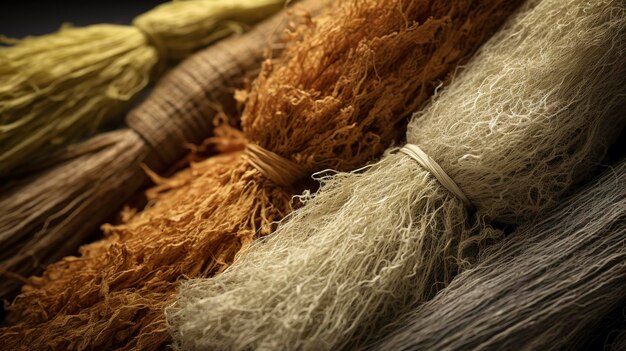 Premium Ai Image A Photo Of Hemp Fibers Processed Into Various Textile